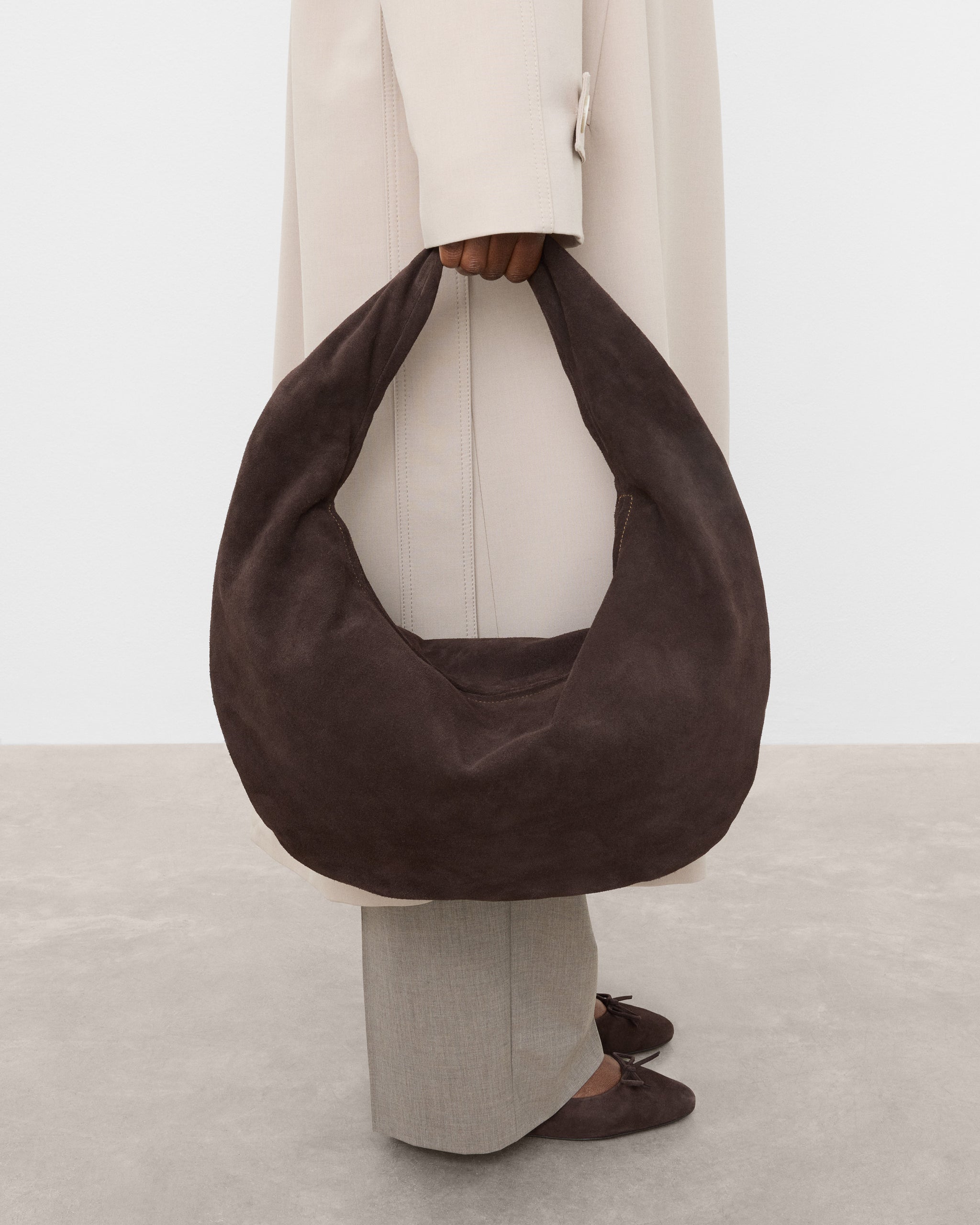 Alva Shoulder Bag Suede Chocolate Bag – Flattered