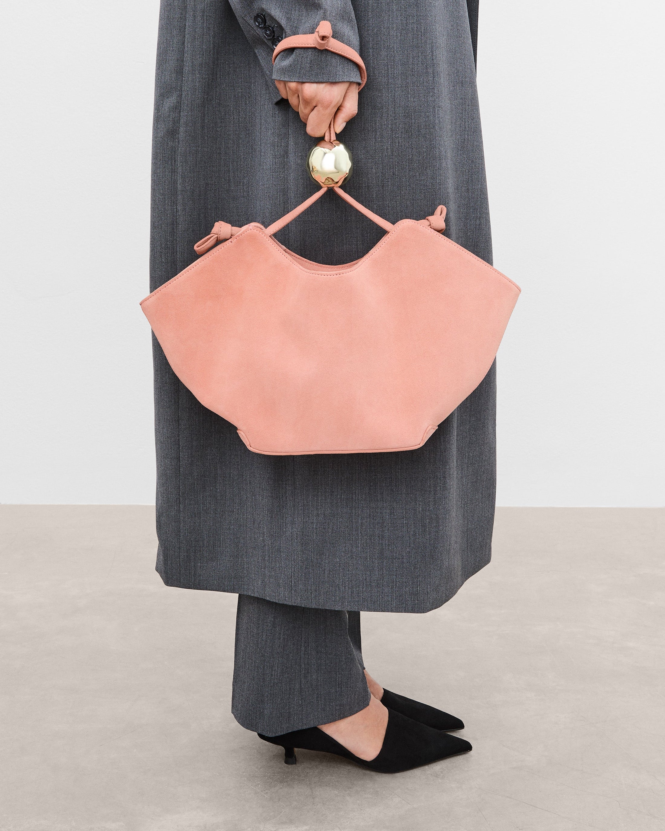 Donia Mini Handbag Suede Blush Pink – Flattered