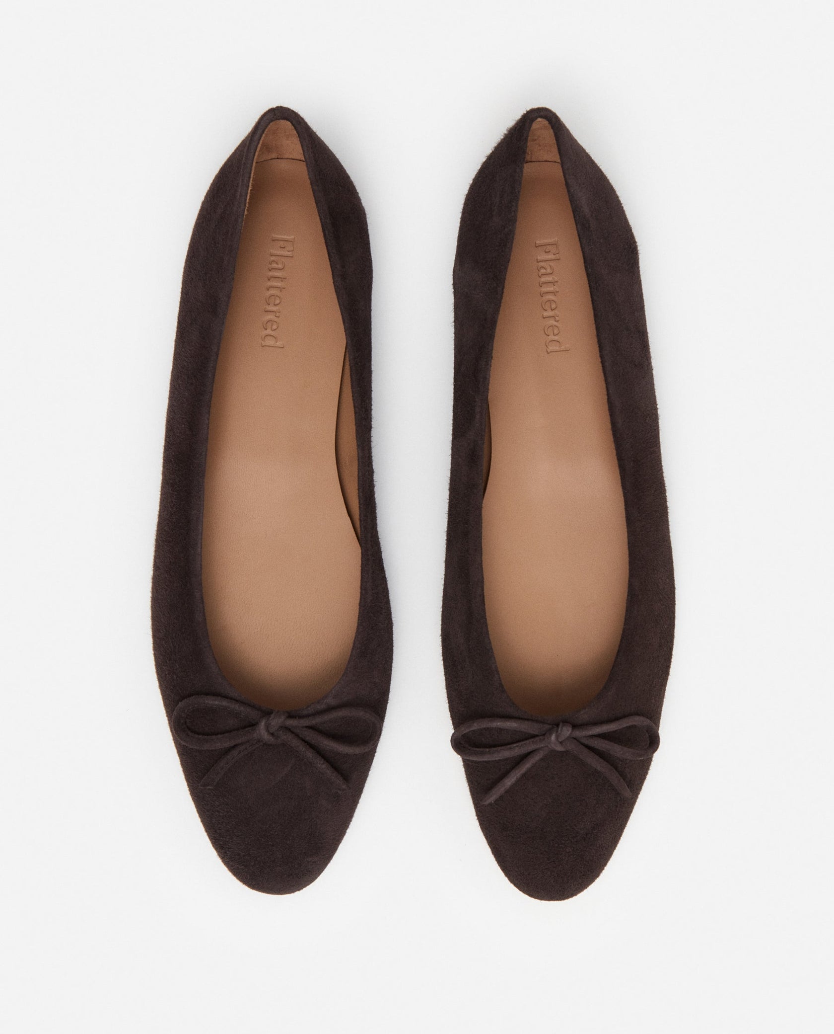 Bodil Suede Chocolate Ballet Flats – Flattered
