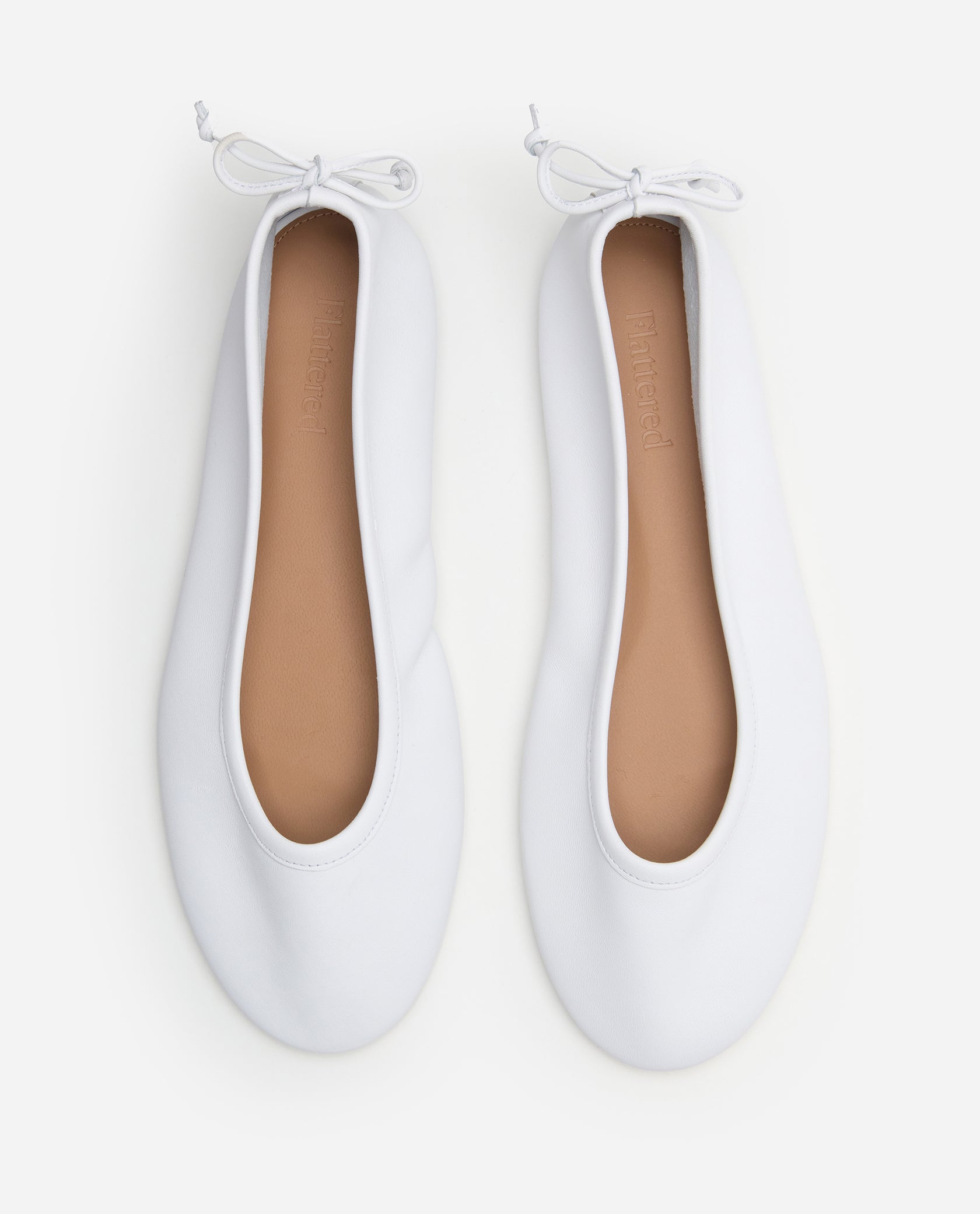 Pat Leather White Ballet Flat – Flattered