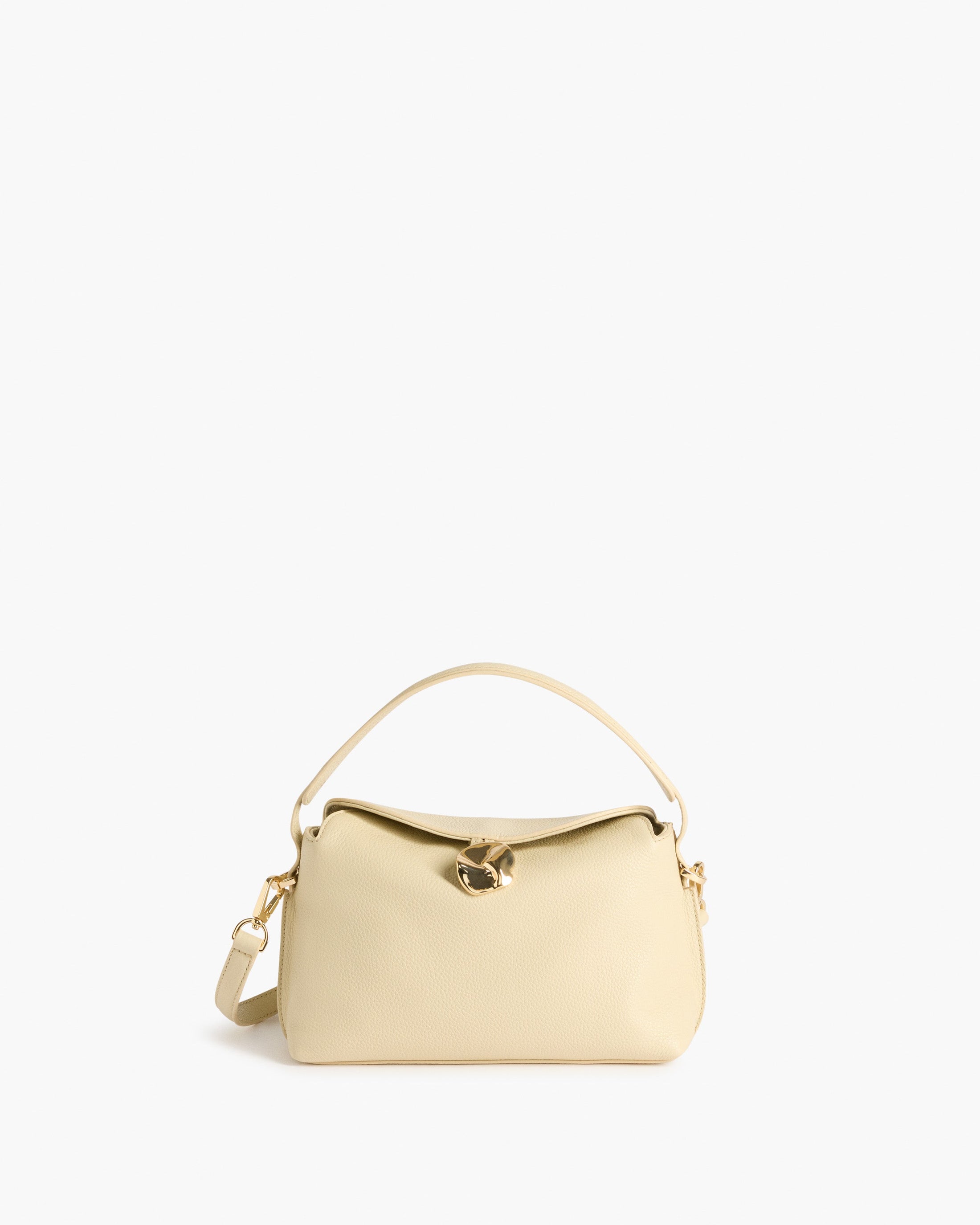 Hanna Mini Bag Grained Leather Creme – Flattered