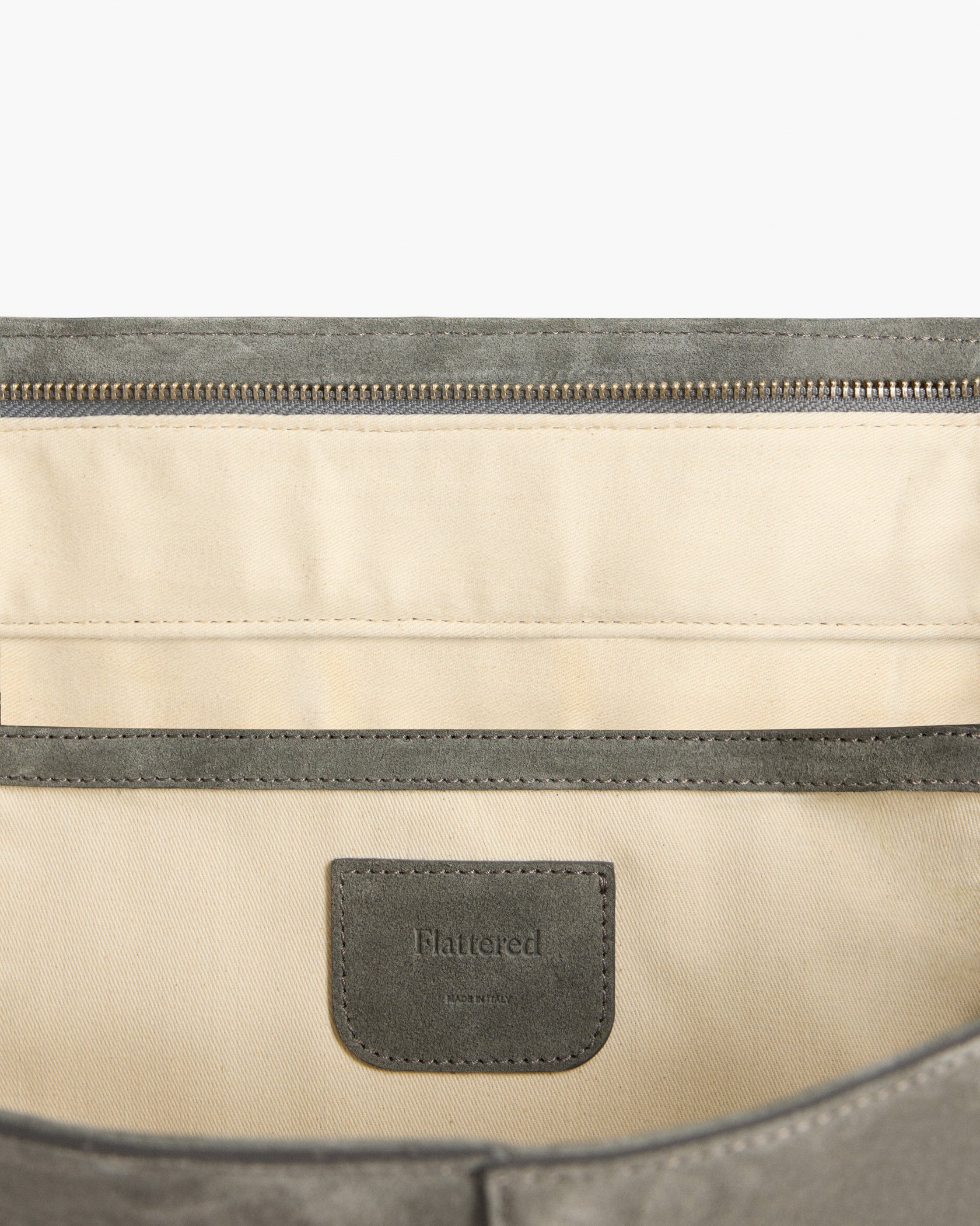 Lisa Bowler Bag Suede Stone Grey Bag – Flattered