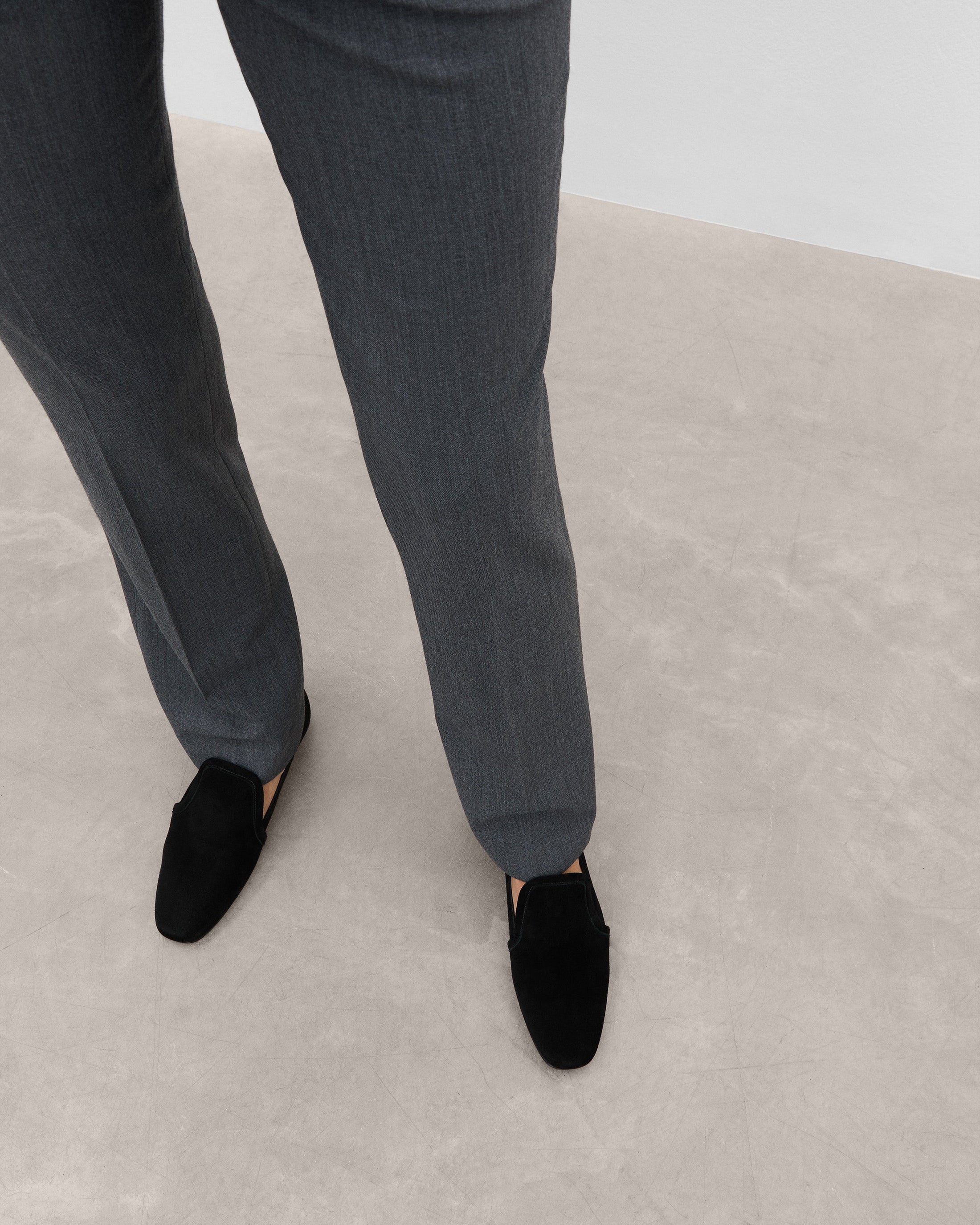 Omega Suede Black Loafer – Flattered