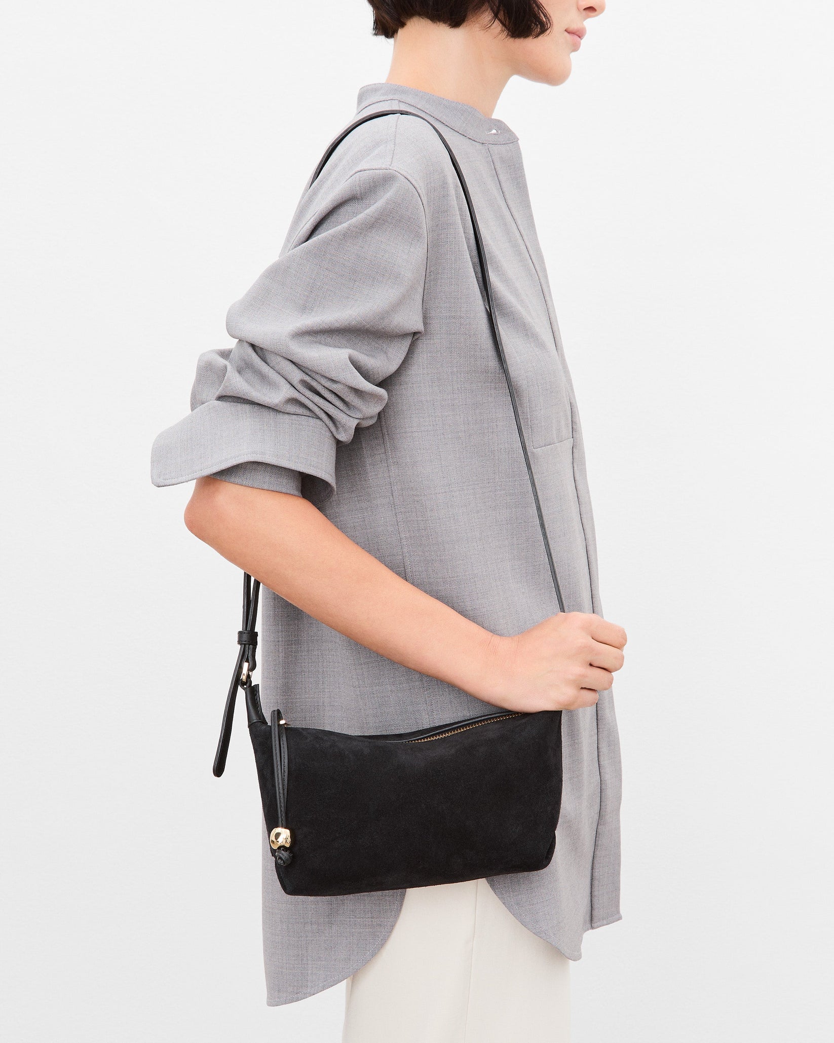 Ru Crossbody Bag Suede Black Bag – Flattered